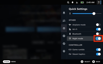 Valve Steam Deck OLED Console - How To Enable & Disable Night Mode ...
