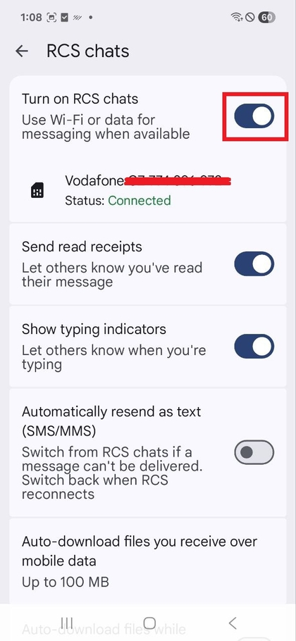 Come attivare o disattivare le chat RCS su Samsung Galaxy A17 5G ...