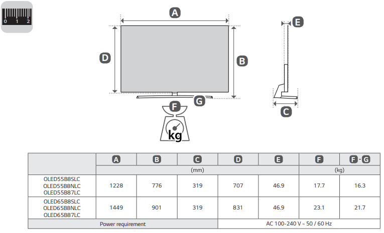 LG OLED55B8 / OLED65B8 / OLED55C8 / OLED65C8 Series,OLED55B87LC ...
