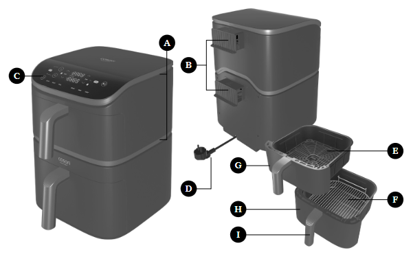 cosori Turbo Tower Pro 10.8, CAF-DC113S-AEU Manual | ManualsLib