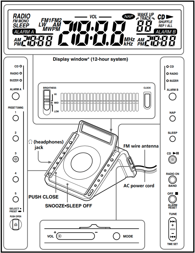 Sony DREAM MACHINE ICF-CD855, ICF-CD855L - Uhrenradio-Handbuch | ManualsLib