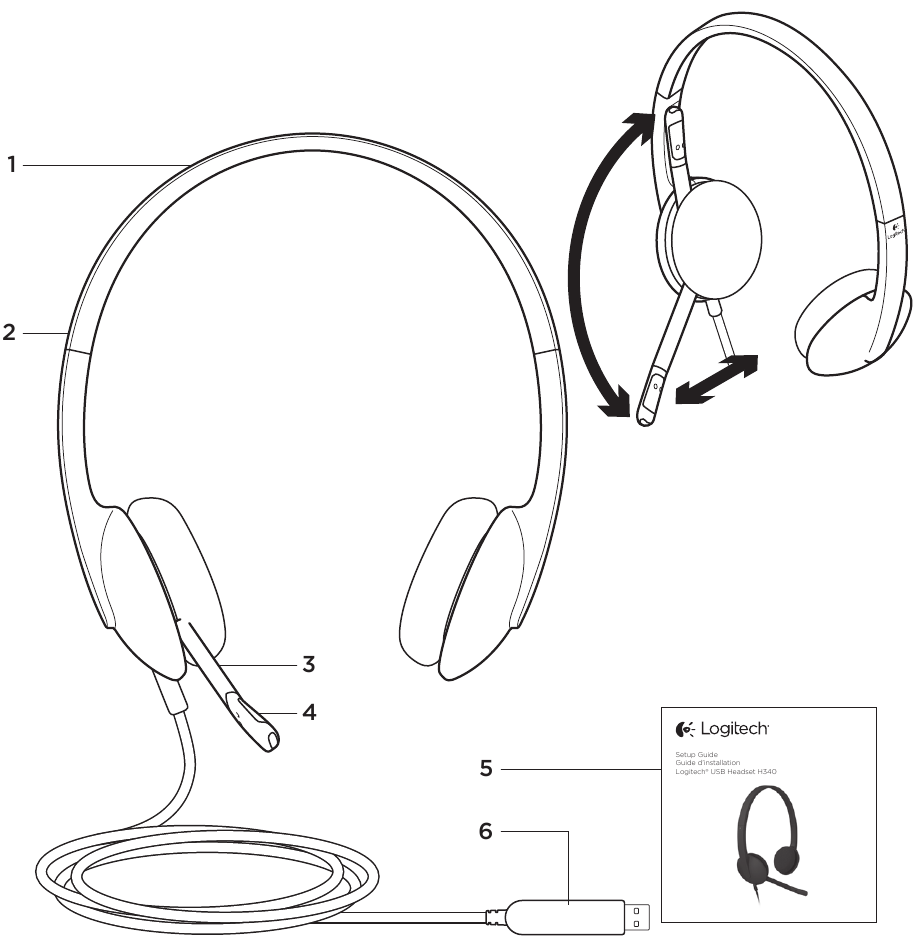 Logitech H340 - Usb Headset Setup Guide | ManualsLib
