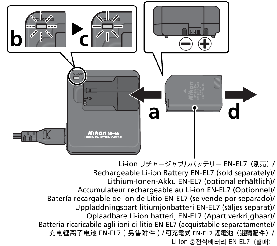 Nikon MH-56 - EN-EL7 Lithiumion Batteries Charger Manual | ManualsLib