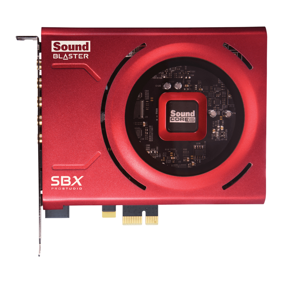 Creative Sound Blaster Z SE - Manuale della scheda audio PCI-e ad alte ...