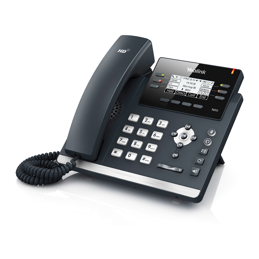 Guía rápida del teléfono IP Yealink SIP-T42G | ManualsLib
