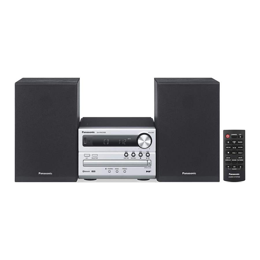 Manuali i Sistemit Stereo me CD Panasonic SC-PM250 | ManualsLib