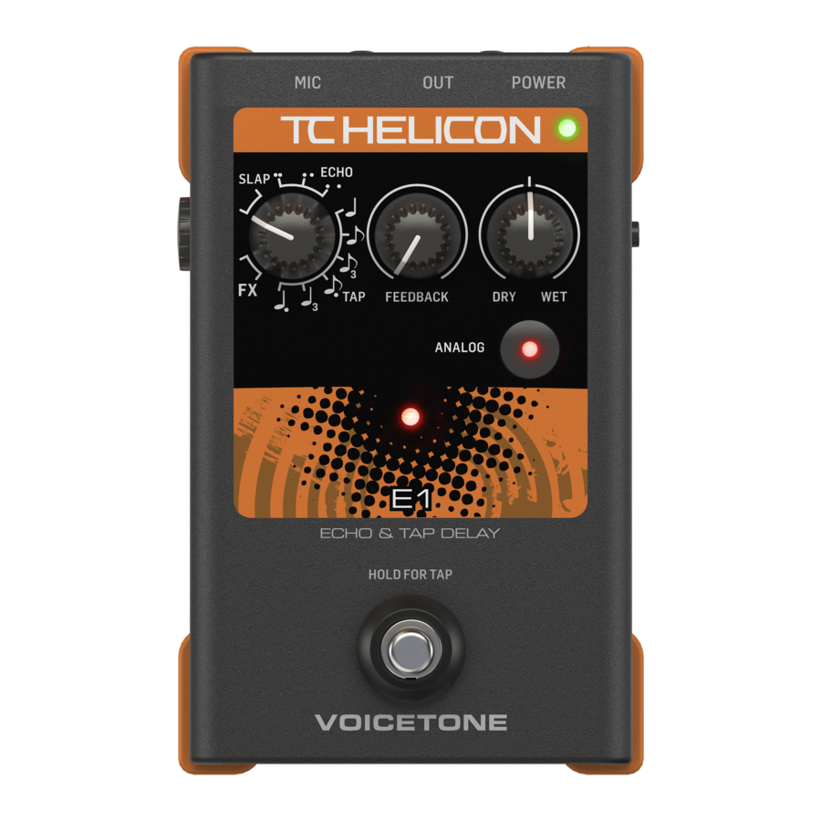 TC-Helicon VoiceTone E1 - Manuali i Pedalës Vokal Echo dhe Delay ...