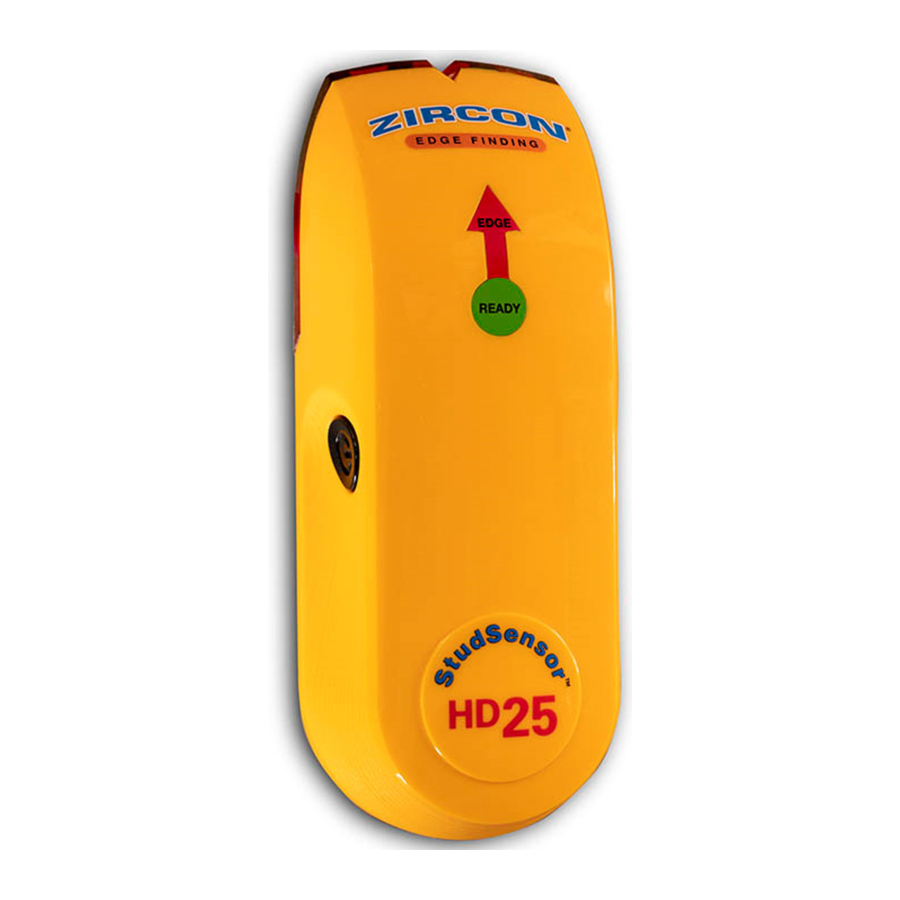 Zircon StudSensor HD25 - Edge-Finding Stud Finder Manual | ManualsLib