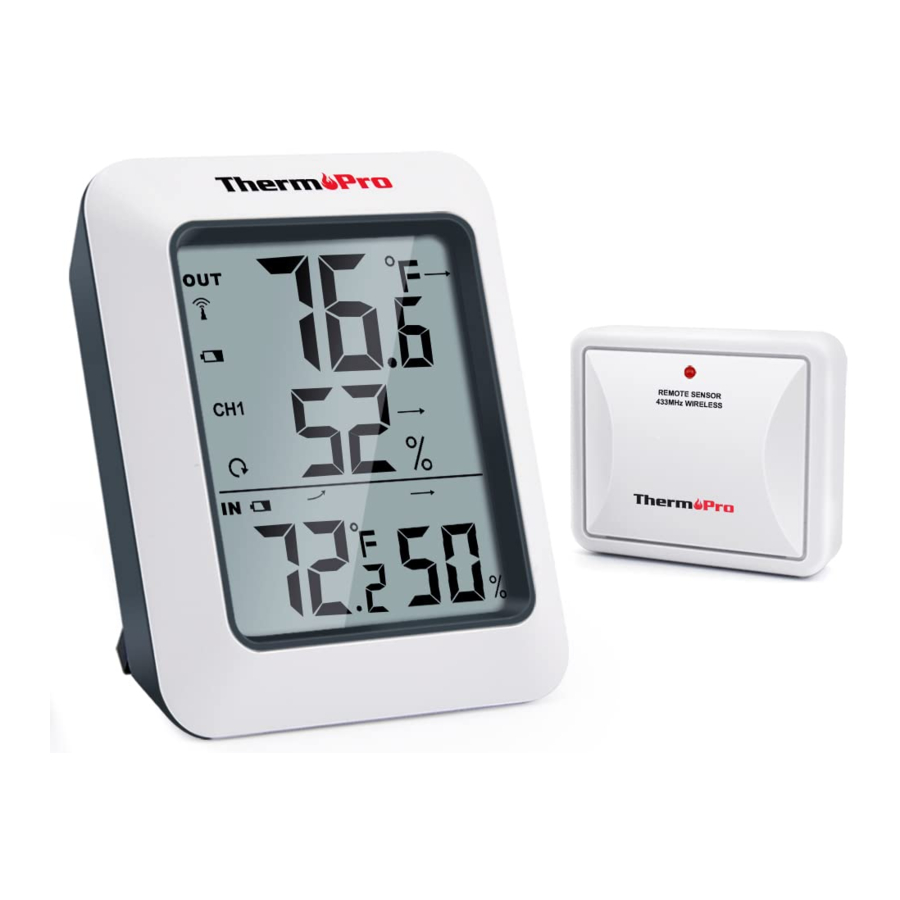 ThermoPro TP-60S - Wireless Humidity And Temperature Monitor Manual ...