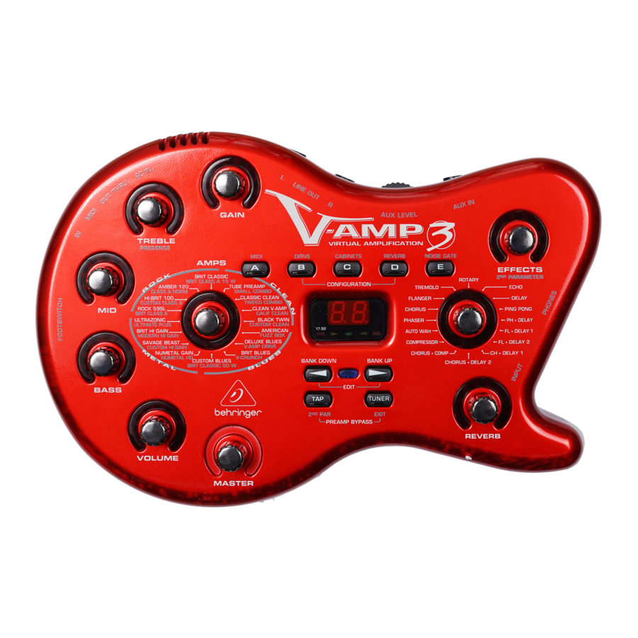 Behringer V-AMP3 - Manuel de l'amplificateur de guitare virtuel de ...