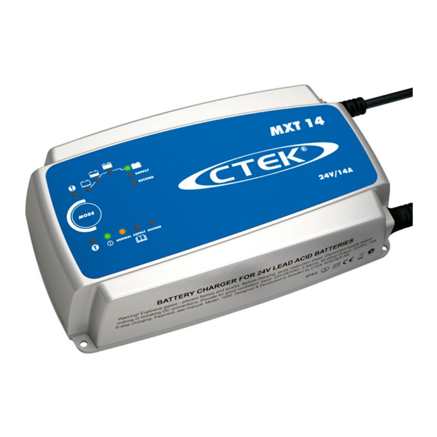 CTEK MXT 14 - Manual del Cargador de Baterías | ManualsLib