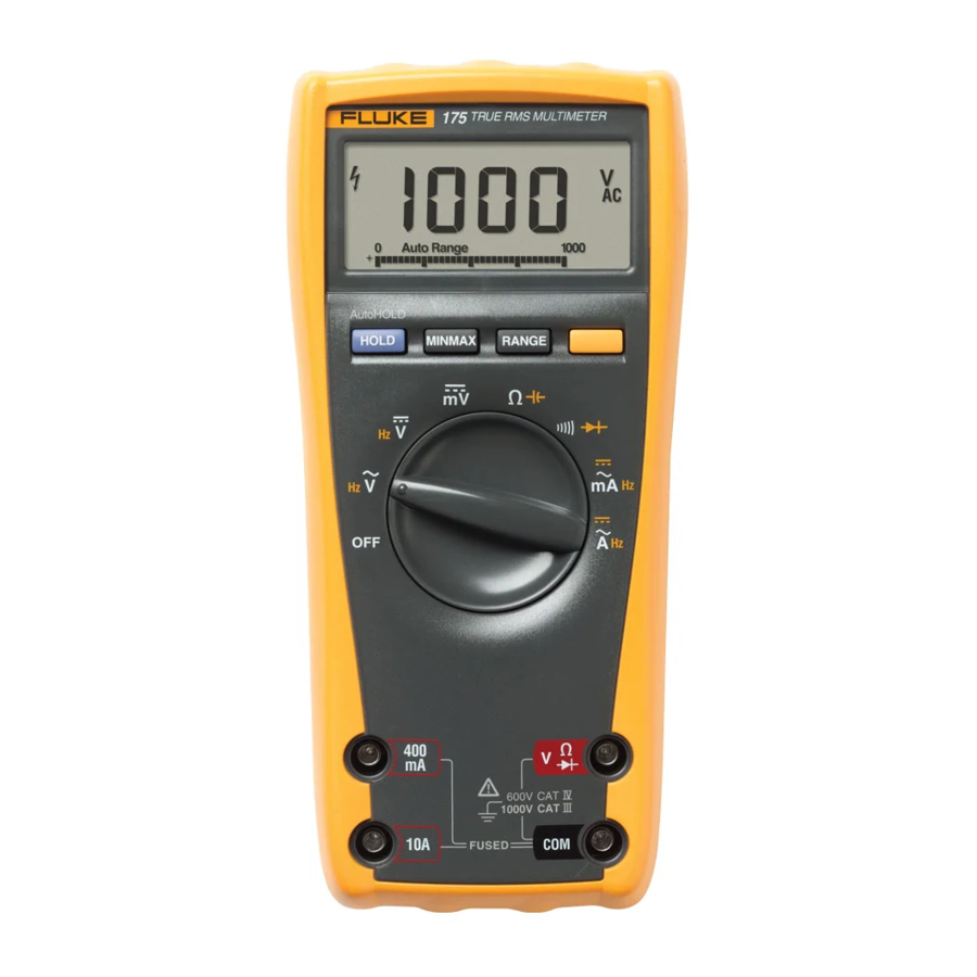 Fluke 175, 177, 179 - Manual do Multímetro True-rms | ManualsLib