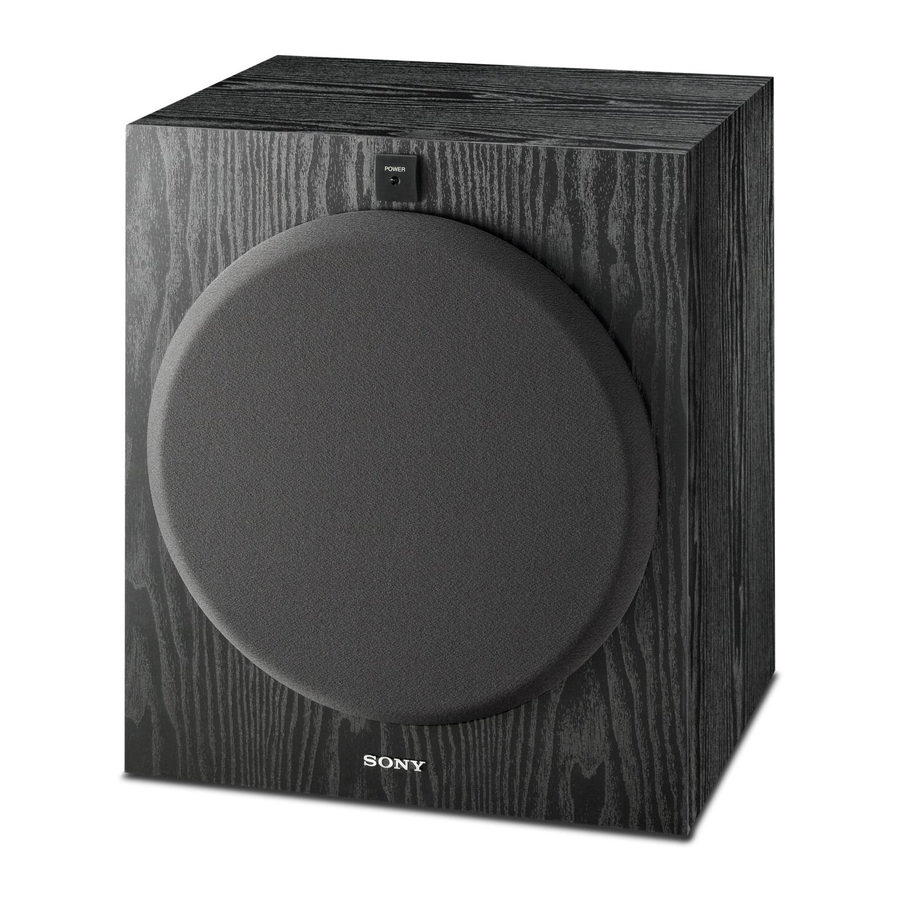 SONY SA-W3000 - Manual de utilizare pentru subwoofer activ | ManualsLib