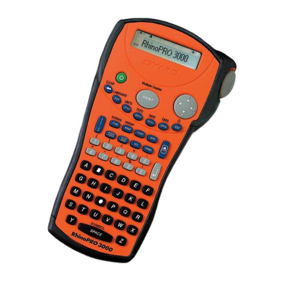 Dymo RhinoPRO 3000 - Manuel d'utilisation de l'imprimante d'étiquettes ...