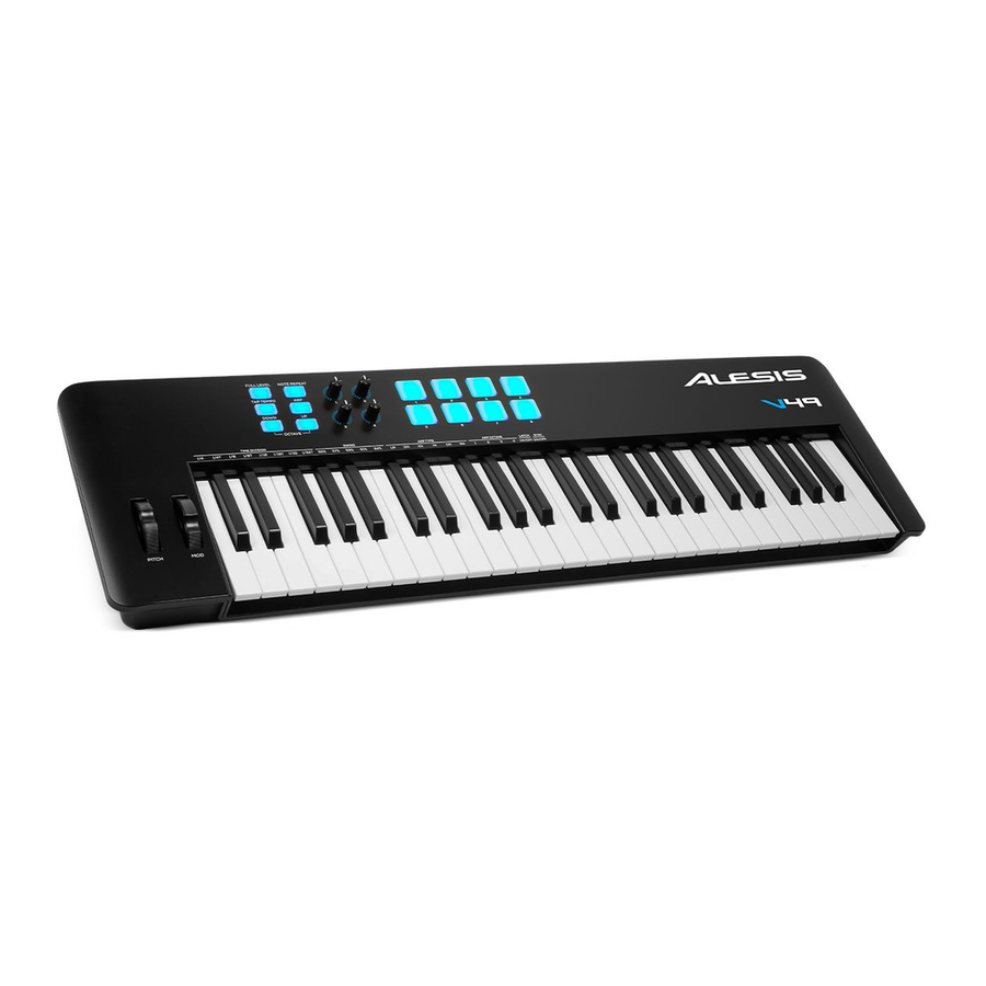 Guide d'utilisation du clavier MIDI USB Alesis V49 MKII 49 touches ...
