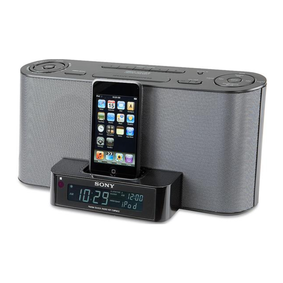 SONY DREAM MACHINE ICF-C1iPMK2 - Manual de Radio Reloj FM/AM | ManualsLib