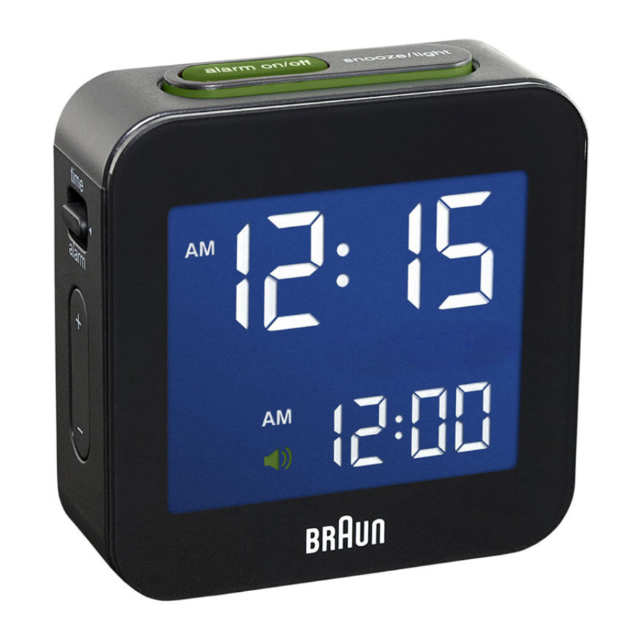 BRAUN BNC008 - Travel Alarm Clock Manual | ManualsLib