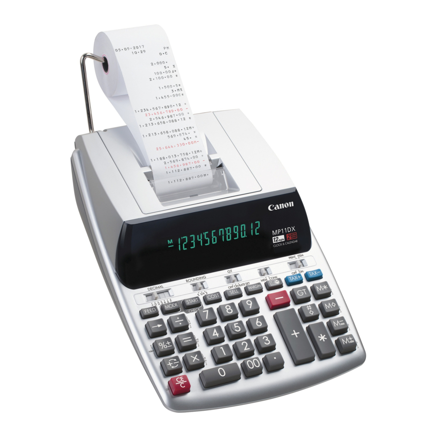 Canon MP11DX - Manual de la calculadora de impresión | ManualsLib