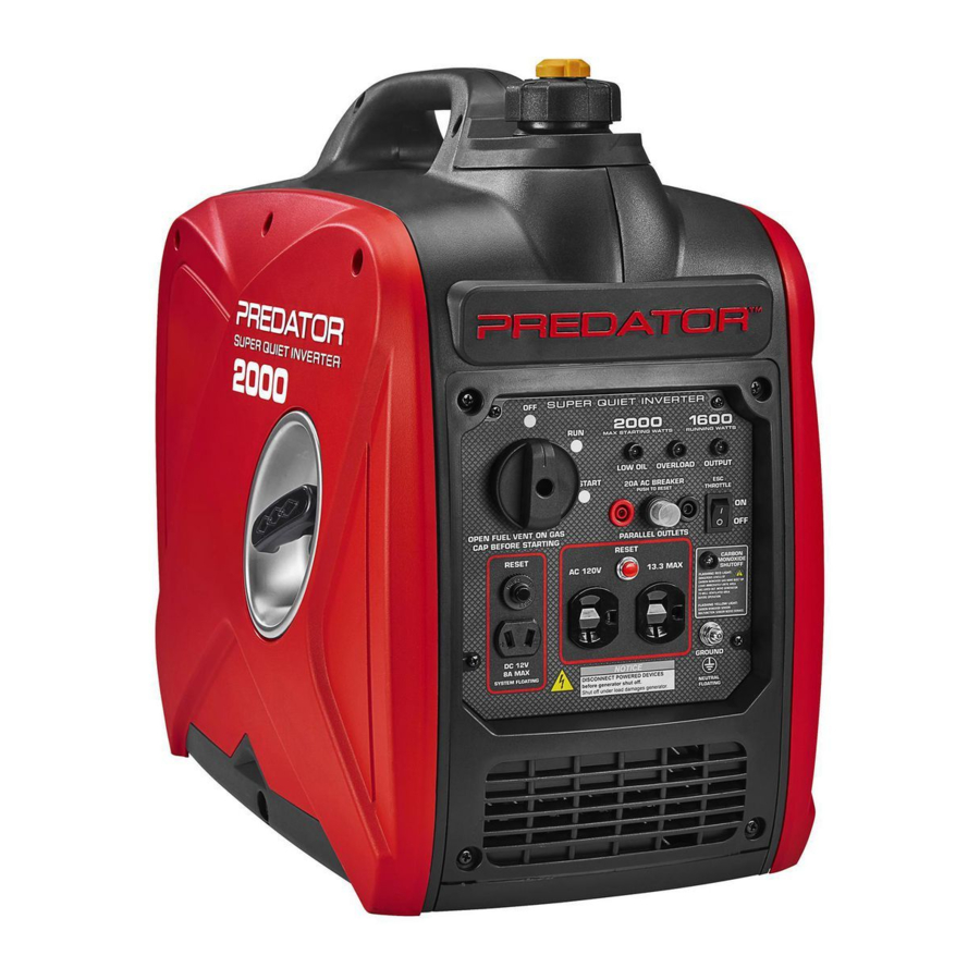 Predator 2000 Watt, 59135 - SUPER QUIET Inverter Generator Manual ...