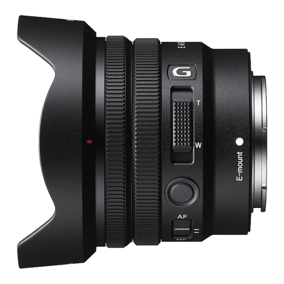 SONY E PZ 10-20mm F4 G (SELP1020G) - Instrukcja obsługi obiektywu i ...