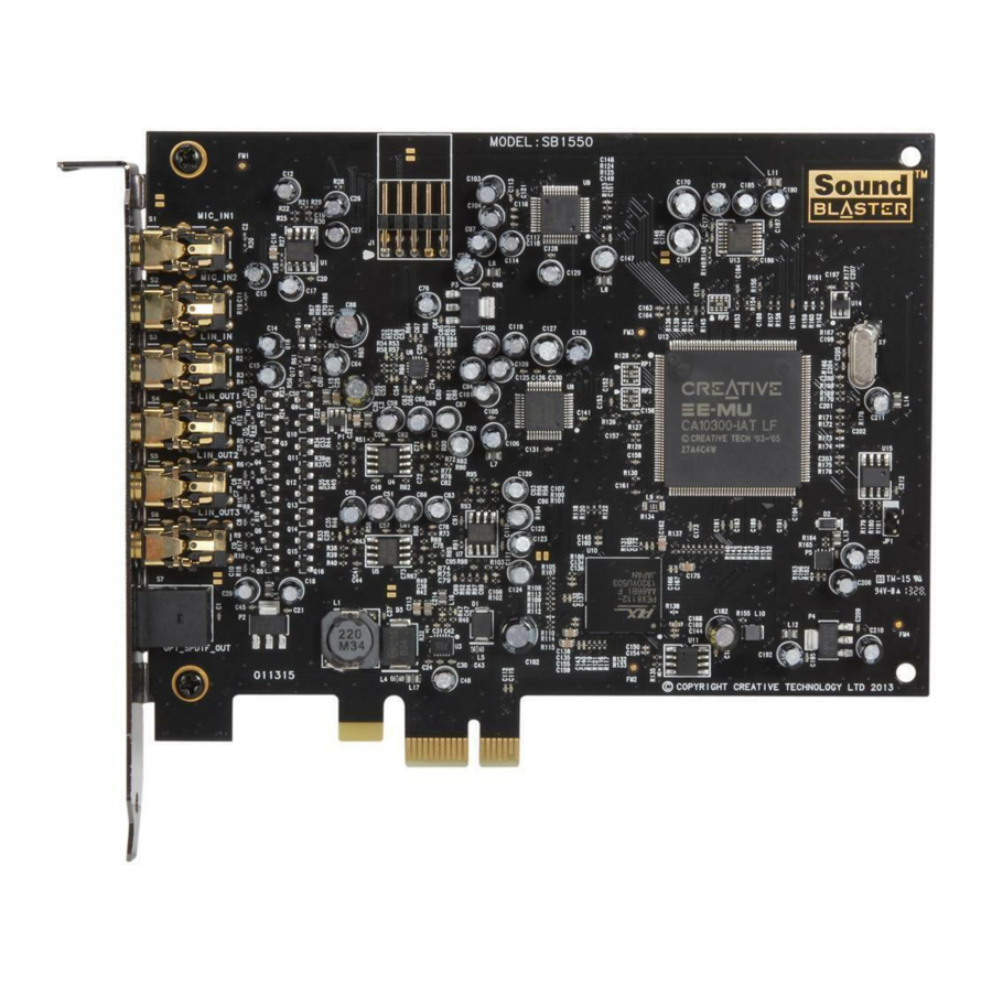 Creative Sound Blaster Audigy Rx - Stručný návod k použití zvukové ...