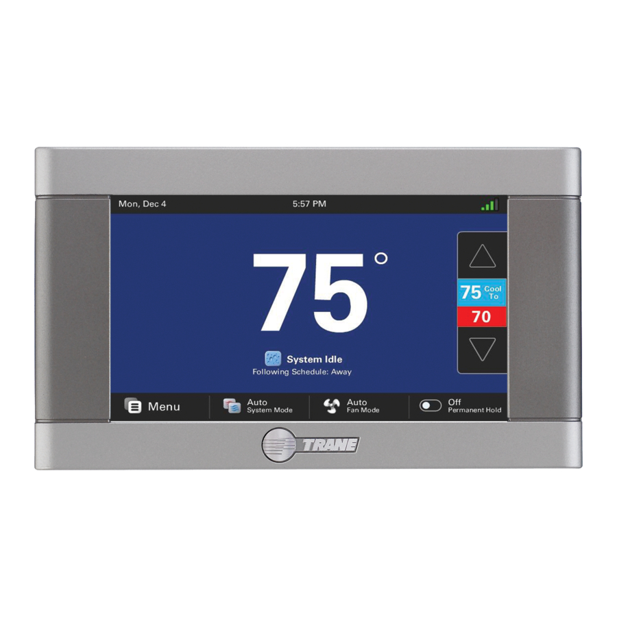 Manual del termostato Trane Programmable Comfort Control Xl824 | ManualsLib