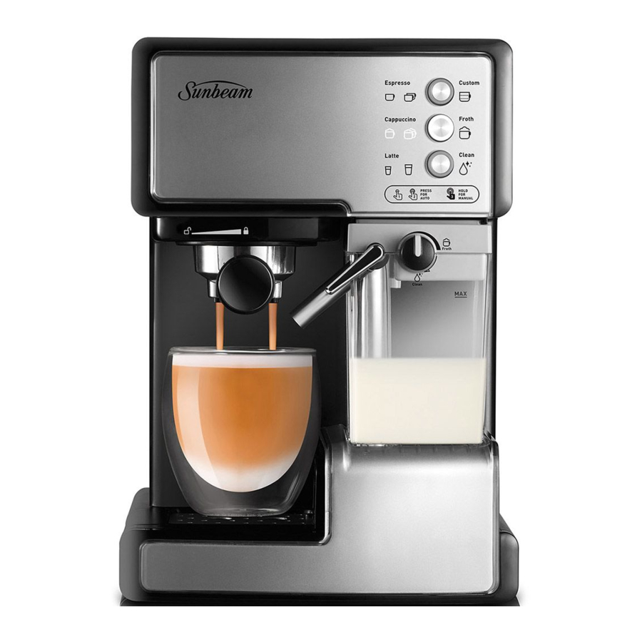 Sunbeam Cafe Barista EM5000 - Manual de la Máquina de Espresso | ManualsLib