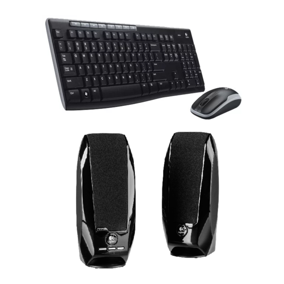 Manual do Conjunto Sem Fios com Colunas Logitech MKZ260 | ManualsLib