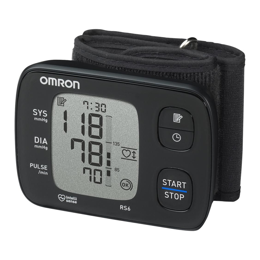 Omron RS6 - Wrist Blood Pressure Monitor Manual | ManualsLib
