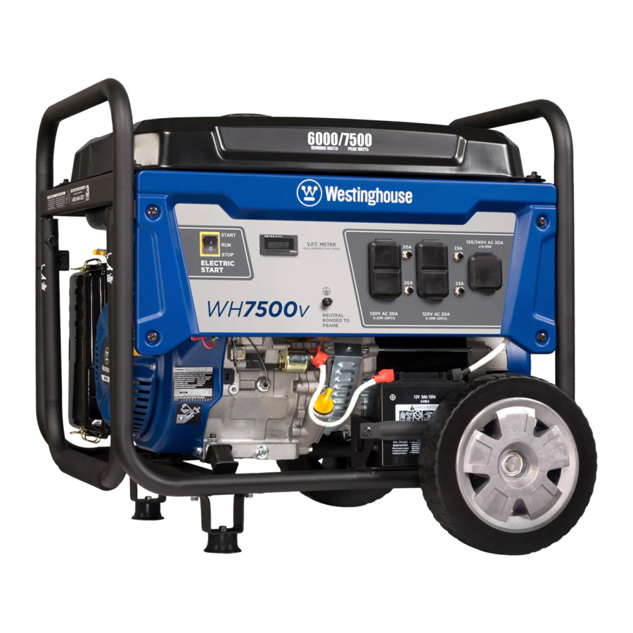 Priročnik za prenosni generator Westinghouse WH7500v | ManualsLib