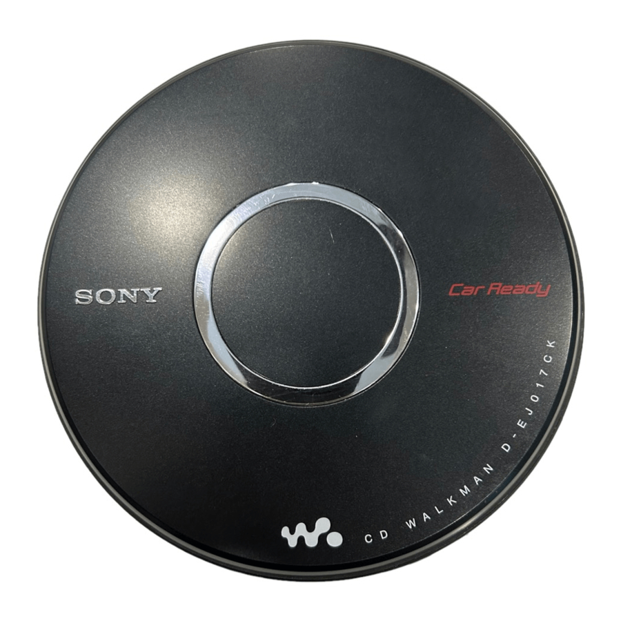 Sony Walkman D-EJ017CK - Manual del reproductor de CD portátil | ManualsLib