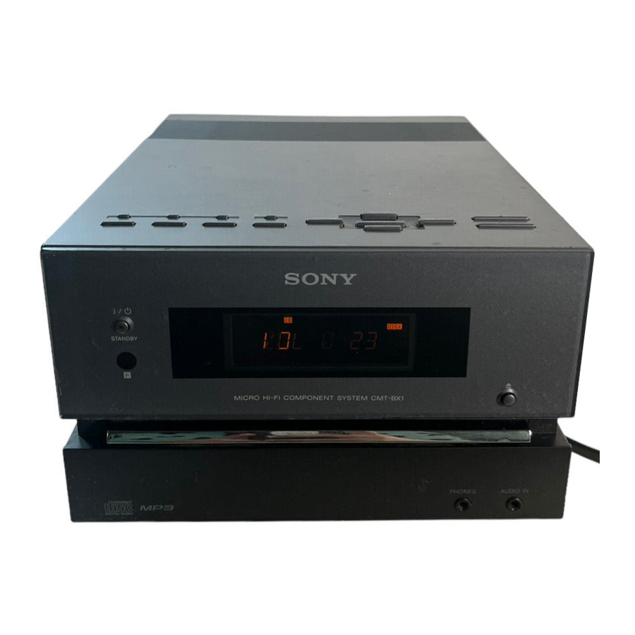 Sony CMT-BX1 - Manual do Sistema de Micro Componentes HI-FI | ManualsLib