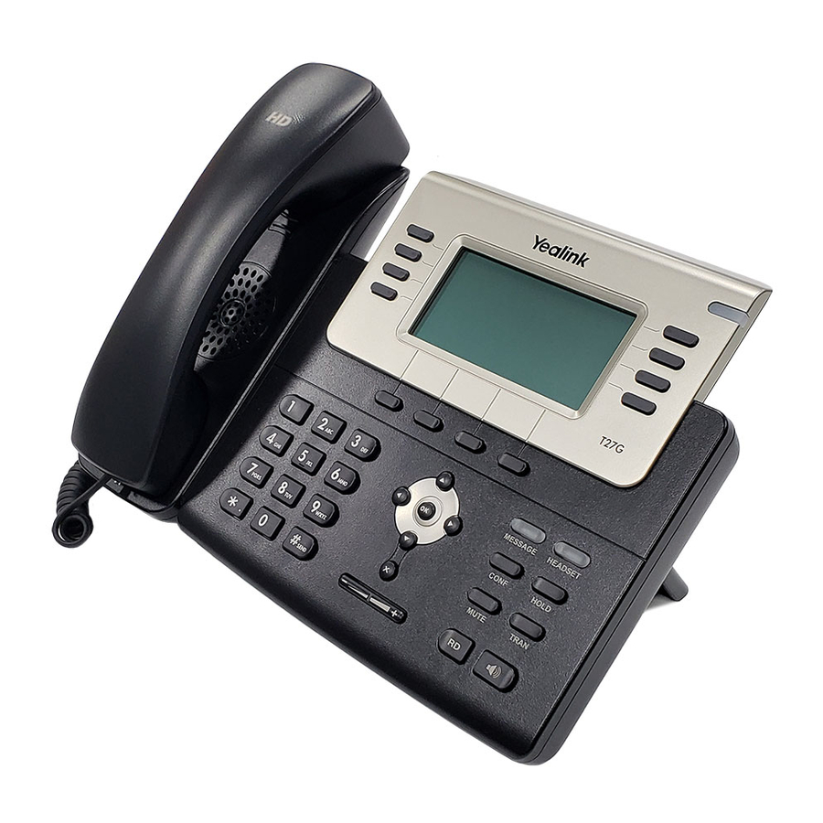 Guide d'utilisation rapide du téléphone IP Yealink SIP-T27G | ManualsLib